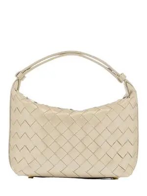 Bottega Veneta Wallace Intrecciato Leather Mini Bag - White