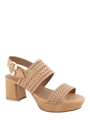 Aerosoles Perforated Slingback Platform Sandal - B79 Beige Bisque Per