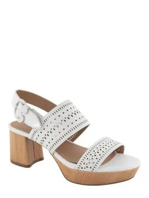 Aerosoles Perforated Slingback Platform Sandal - White Perforated Faux Leather