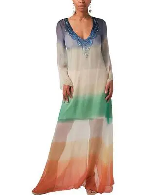 Calypso St. Barth Ophelia Maxi Dress - Multi - Sunset Ombre