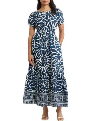 HALOGEN Allover Print A-Line Dress