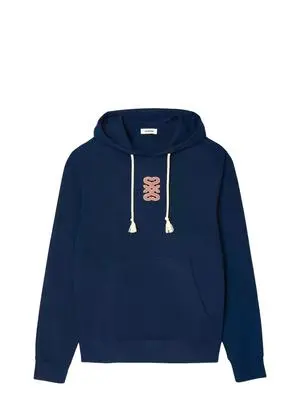 Sandro Cotton Logo Hoodie - Blue
