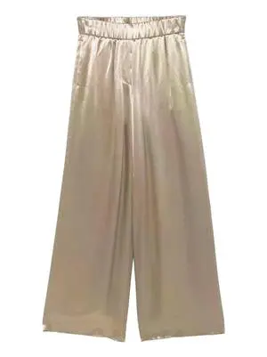 Peserico Wide-leg Satin Trousers - Green