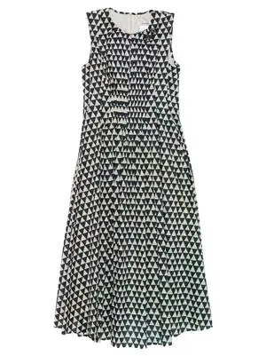 MAX MARA Triangle-Print Pleated Midi Dress