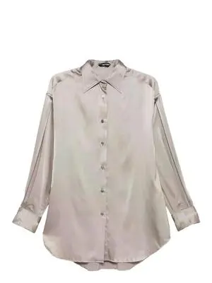 TOM FORD Satin Button-up Shirt - Grey