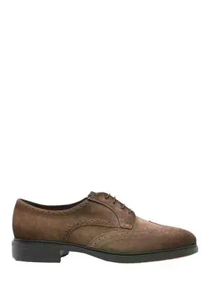 Santoni Leather Derby Shoes - Brown