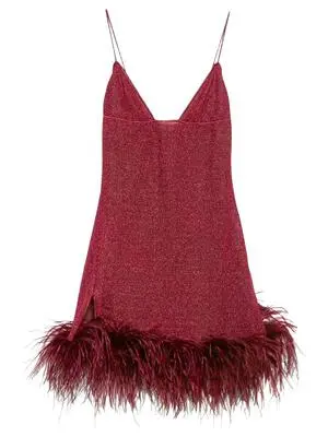 Oseree Lumière Plumage Mini Dress - Red
