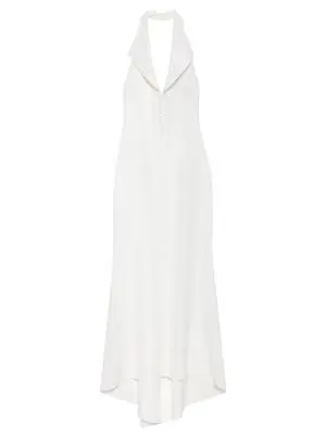 ATU BODY COUTURE Halterneck Button-front Maxi Dress - White