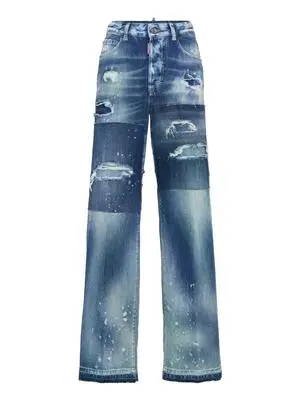 DSQUARED2 Patchwork-Embellished Jeans