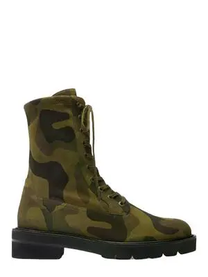 STUART WEITZMAN Ande Liftie Lace-up Combat Boots - Green