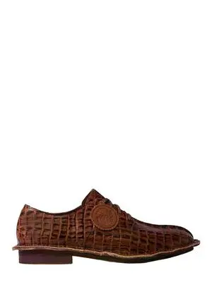 Martine Rose X Clarks Croc-embossed Derby Shoes - Brown