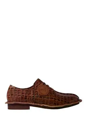Martine Rose X Clarks Croc-embossed Derby Shoes - Brown