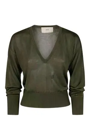 Ami V-neck Jumper - Green