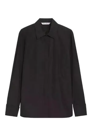 Max Mara Classic-collar Double-cuff Shirt - Black