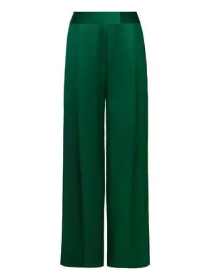 THE SEI Pleated Satin Trousers - Green