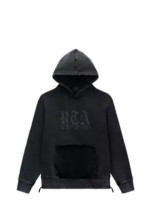 RtA Jordan Gothic-logo Hoodie - Black