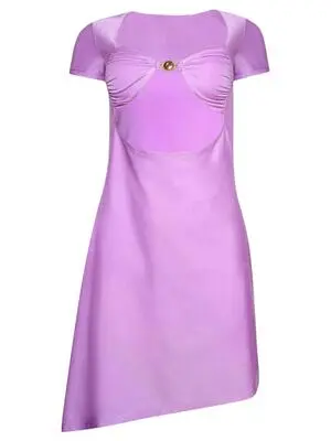 MARINE SERRE Draped Ring-detail Dress - Purple