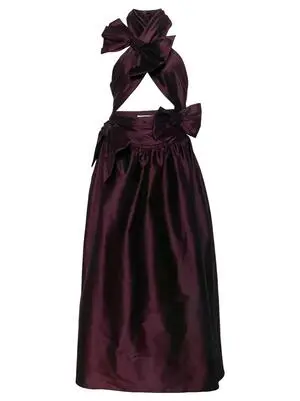 Viktor & Rolf Drape Bow Maxi Dress - Purple