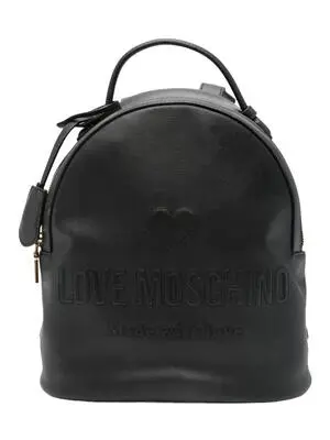 Moschino Logo-embossed Backpack - Black