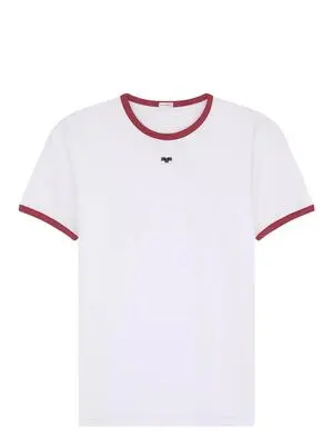 FURSAC Contrast-trim Cotton T-shirt - White