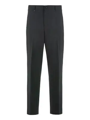 BOSS Virgin-wool Straight-leg Trousers - Black