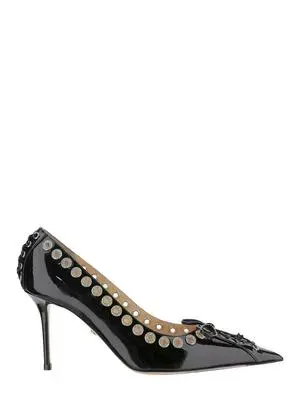 Mach & Mach Eyelet-lace High Heel Pumps - Black