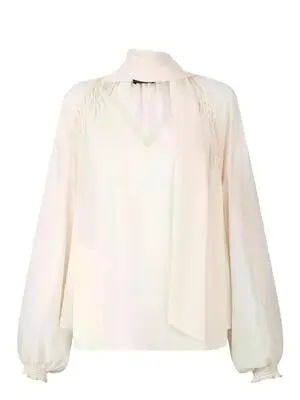Liu Jo Raglan-sleeve Scarf-collar Blouse - White