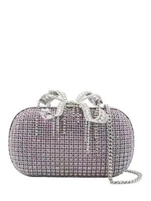 SELF-PORTRAIT Crystal-embellished Clutch - Purple