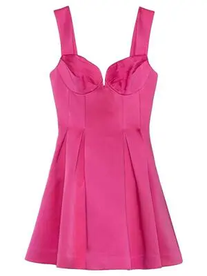 Rebecca Vallance Sweetheart-neck Pleated Mini Dress - Pink
