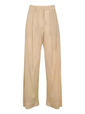 THELATEST Pleated Wide Leg Trousers - Neutrals