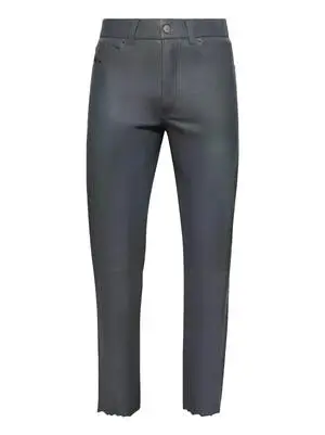 DIESEL® P-macs-lth Frayed-hem Leather Trousers - Grey