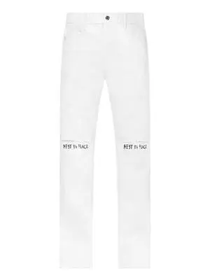 RtA Bryant Rest In Peace Skinny Jeans White