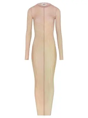 JEAN PAUL GAULTIER Spiral-print Mesh Maxi Dress - Neutrals