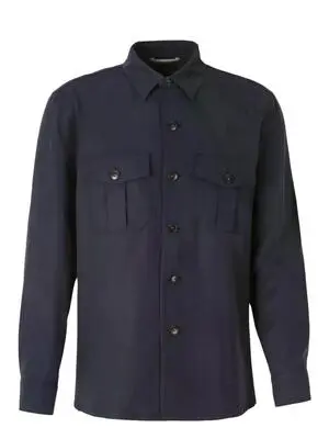 Canali Button-up Overshirt - Blue