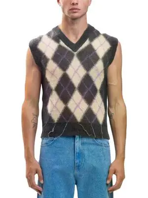Marni Argyle Sweater Vest - Neutrals