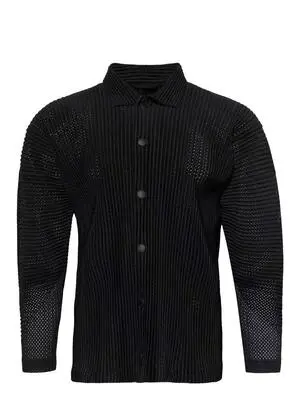 Issey Miyake Pleated Shirt Jacket - Black