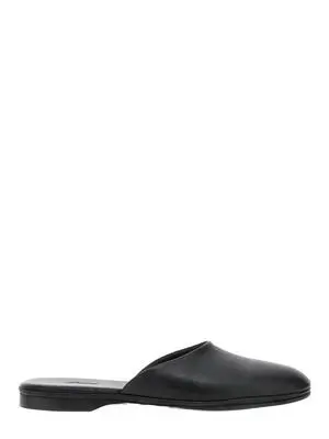 Brioni Leather Almond-toe Mules - Black