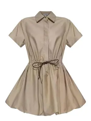 Loewe Drawstring-waist Bubble Dress - Neutrals