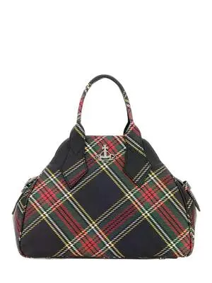 VIVIENNE WESTWOOD Yasmine Tartan Pattern Tote Bag - Black