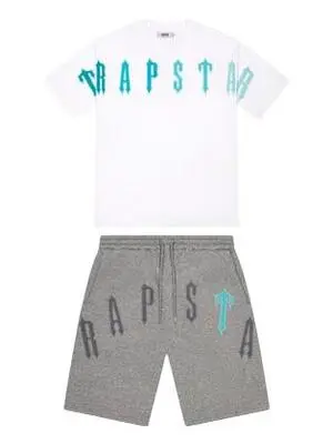 Trapstar Arch Chenille Decoded 2.0 Shorts Set - White/blue