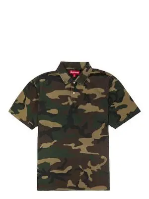 Supreme Washed Camo Polo Shirt - Woodland Camo