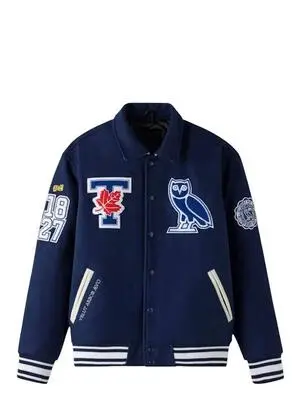 OVO University Of Toronto Campus Varsity Jacket - Navy Blue