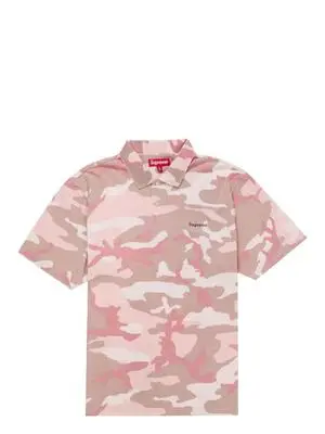 Supreme Washed Camo Polo Shirt - Pink Camo