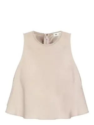 AMI Paris Flared Godet Top - Neutrals