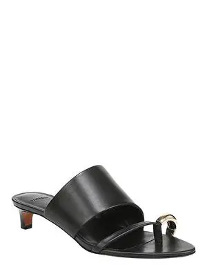 Vince Suzie Almond Toe Kitten Heel Sandals - Black