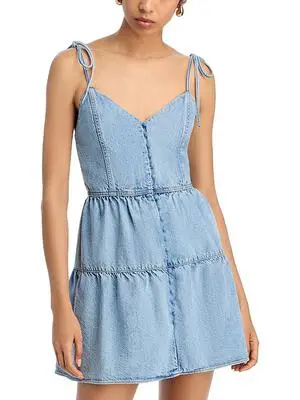 Alice + Olivia Shanti Tiered Mini Dress - Amel Blue