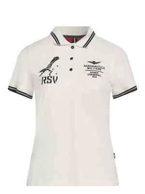 AERONAUTICA MILITARE Polo Shirt With Appliqués - Ivory