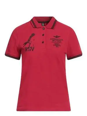 AERONAUTICA MILITARE Polo Shirt With Appliqués - Red