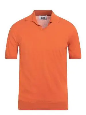 Alpha Studio ALPHA STUDIO Cotton Polo Collar Sweater Orange
