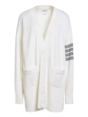 Thom Browne Cardigan Merino Wool - White